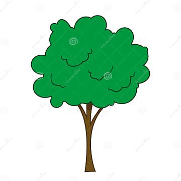 Cartoon Green Isolated Tree. Stock Vector - Illustration of tree, icon ...