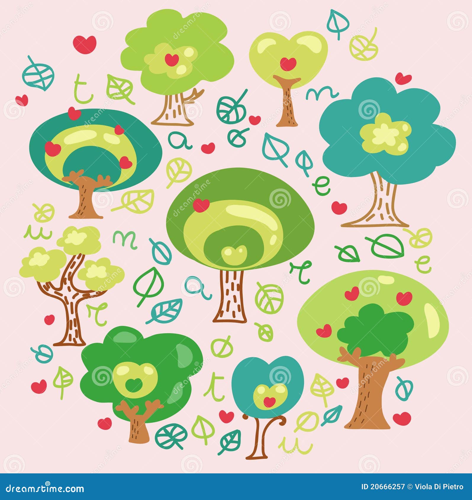 Cartoon trees fancy stock vector. Illustration of romantic - 20666257