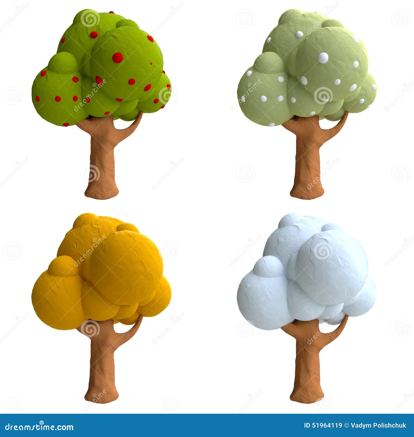 Cartoon Trees From Plasticine Or Clay Royalty-Free Stock Photo ...
