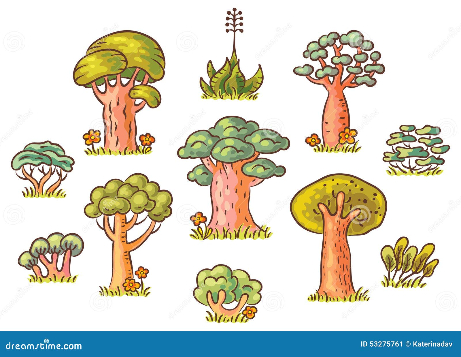 Cartoon Trees Set | CartoonDealer.com #53275761