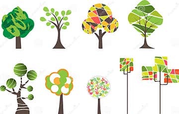 Cartoon trees stock illustration. Illustration of drawing - 40281829
