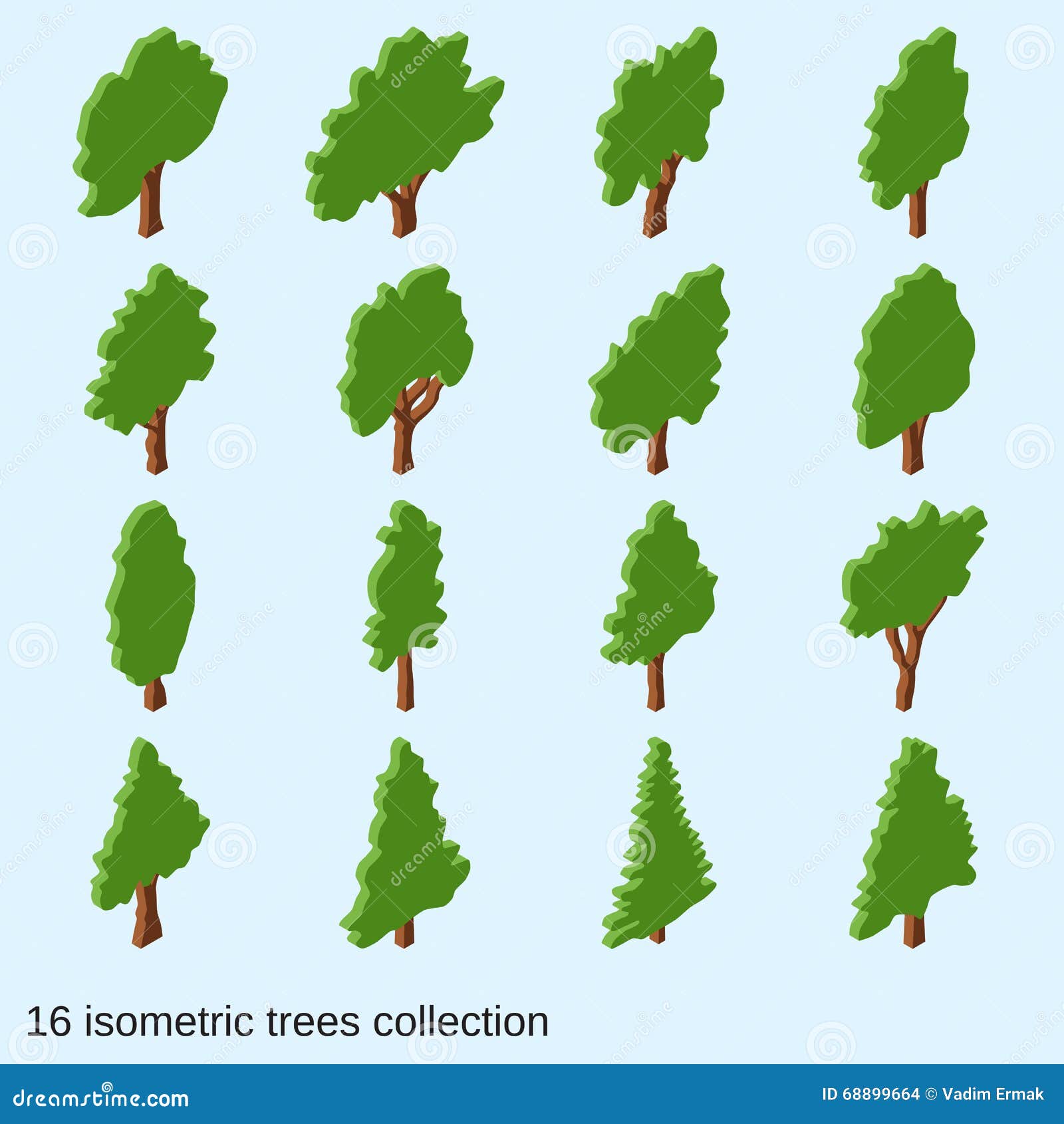 Cartoon trees vector icons stock vector. Illustration of natural - 68899664