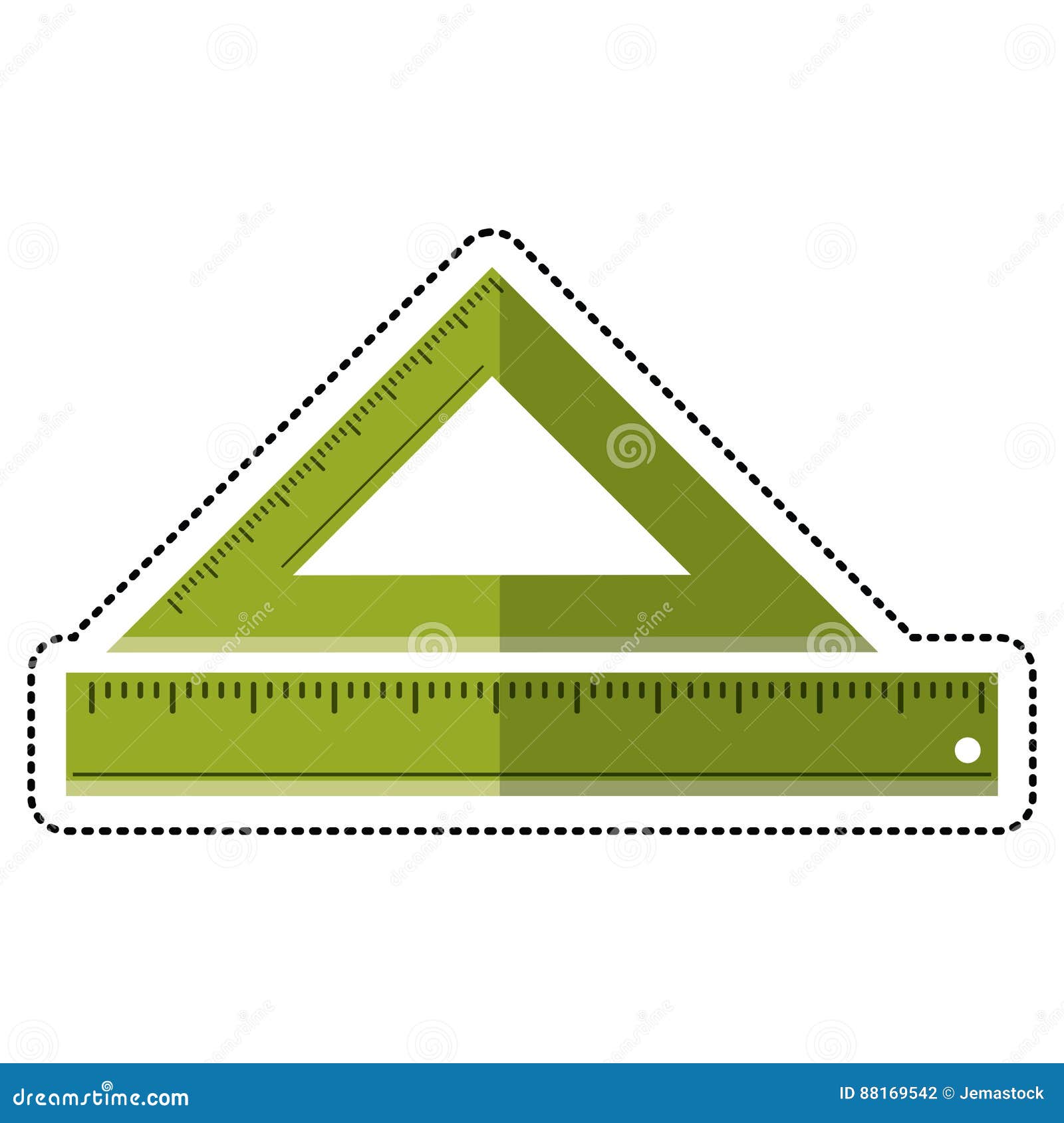 Cartoon Triangle Ruler Measuring School Stock Illustration ...