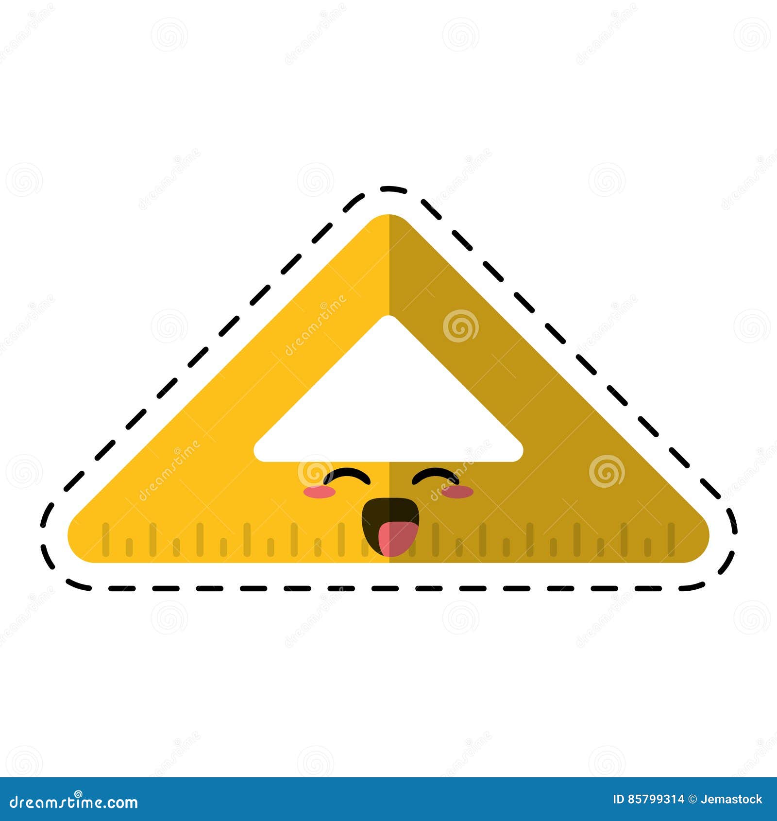 Cartoon Triangle Ruler School Cut Line Stock Vector - Illustration of ...