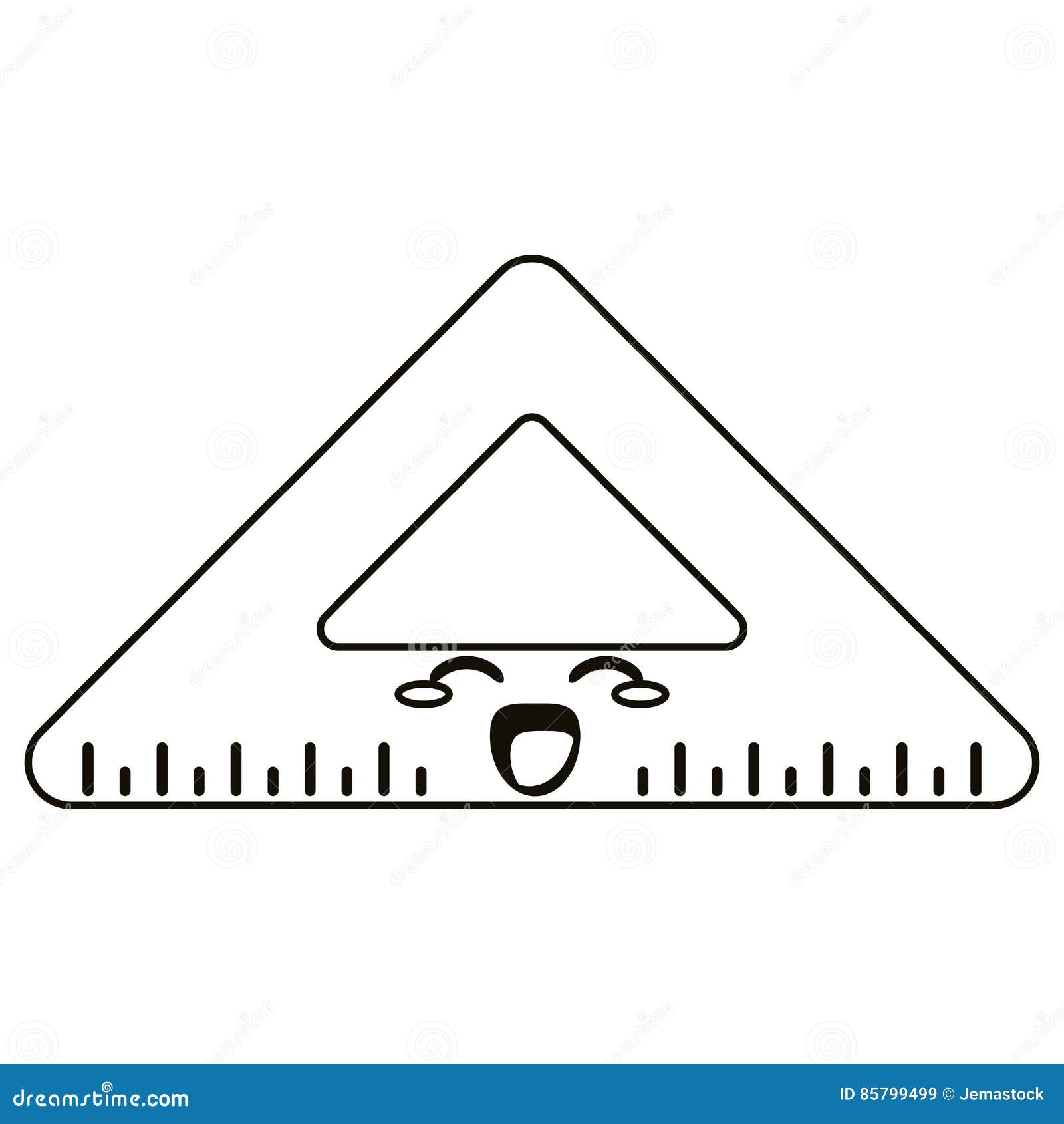Cartoon Triangle Ruler School Thin Line | CartoonDealer.com #85799499