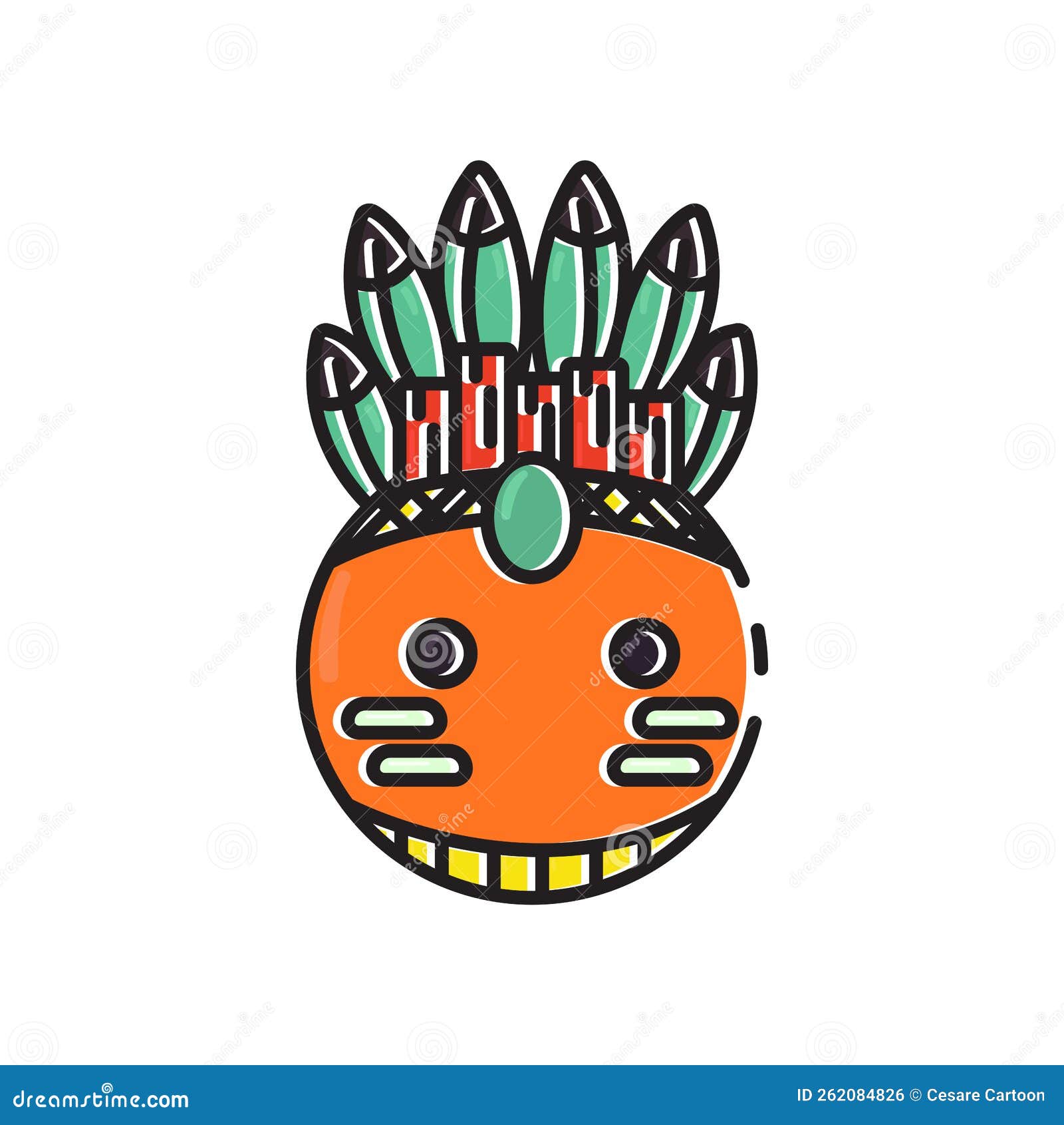 Cartoon native people stock vector. Illustration of icon - 262084826