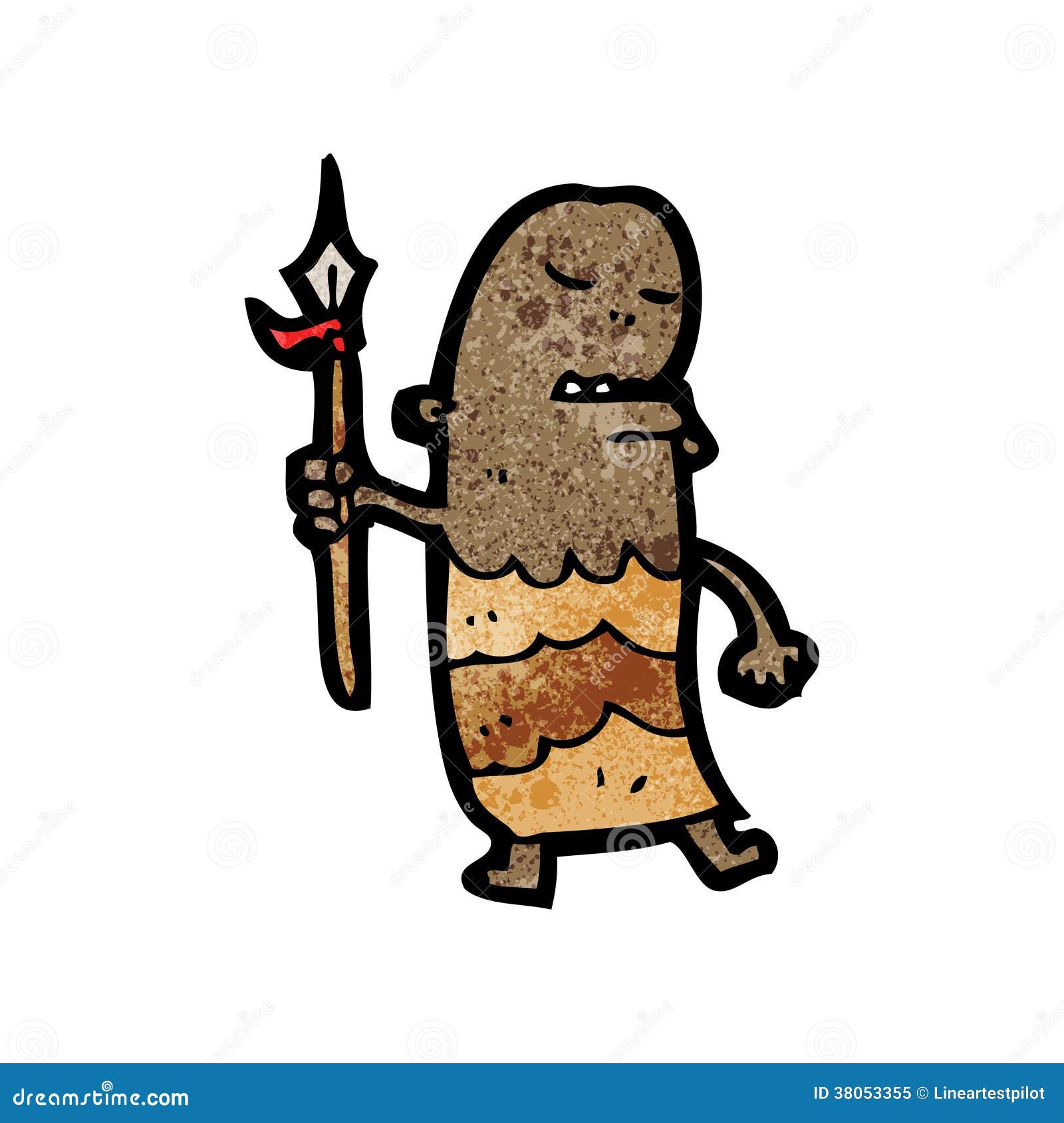 Cartoon tribal man stock vector. Illustration of traditional - 38053355