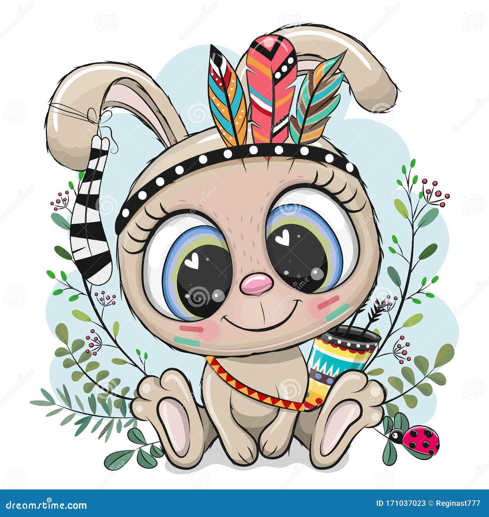 Tribal Rabbit Tattoo Cartoon Vector | CartoonDealer.com #17425539