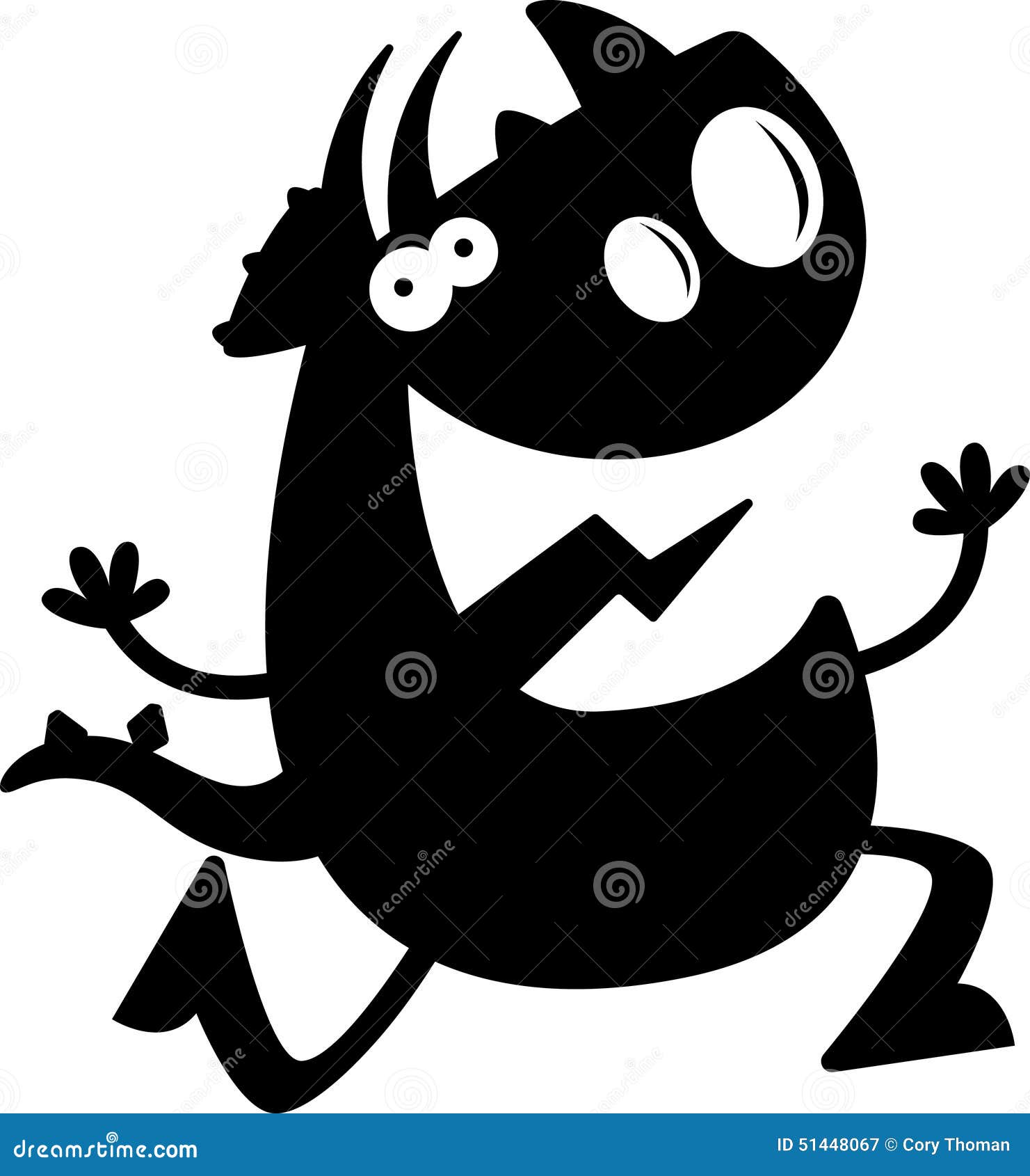 Cartoon Triceratops Silhouette Running Stock Vector - Illustration of ...