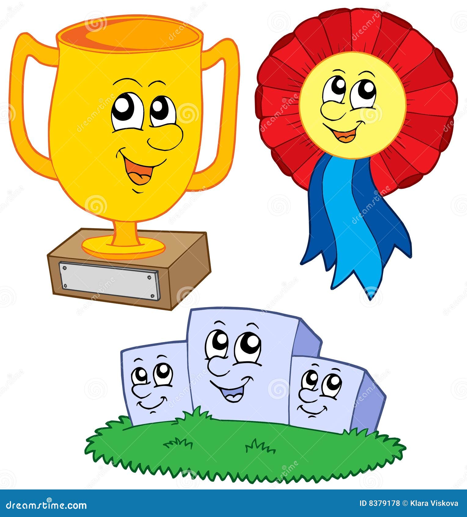Cartoon Trophies Collection Vector Illustration | CartoonDealer.com ...