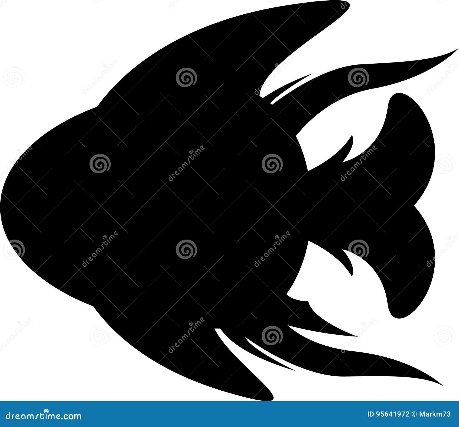 Cartoon Tropical Fish Silhouette Stock Vector - Illustration of fish ...