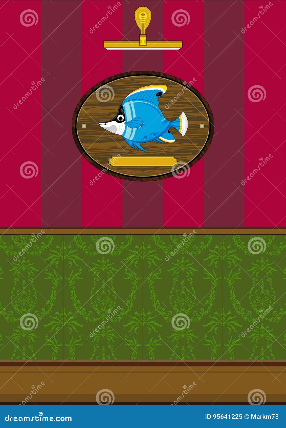 Cartoon Tropical Fish on Trophy Mount Stock Vector - Illustration of ...