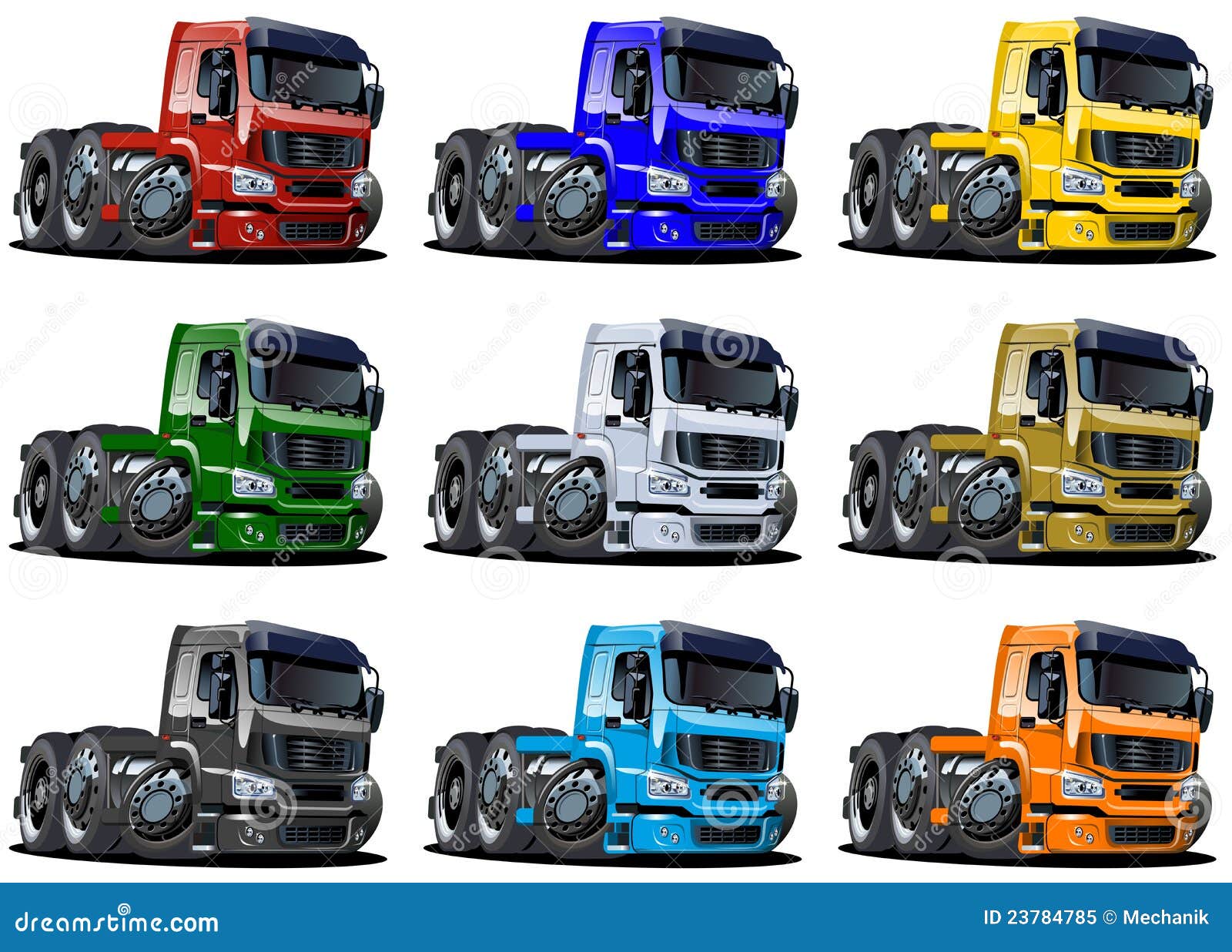 Cartoon trucks set stock illustration. Illustration of shipping - 23784785