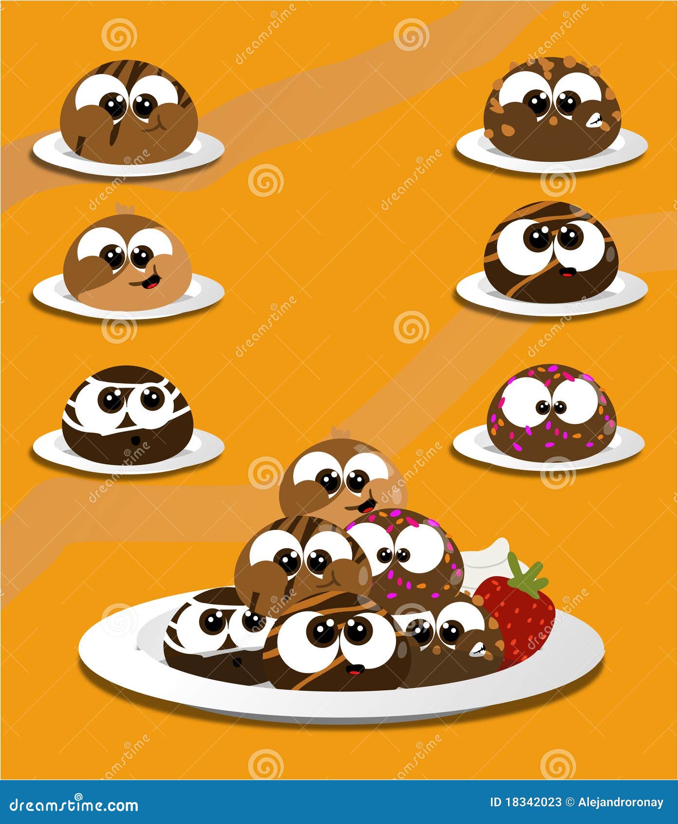 Cartoon truffles stock illustration. Illustration of plate - 18342023