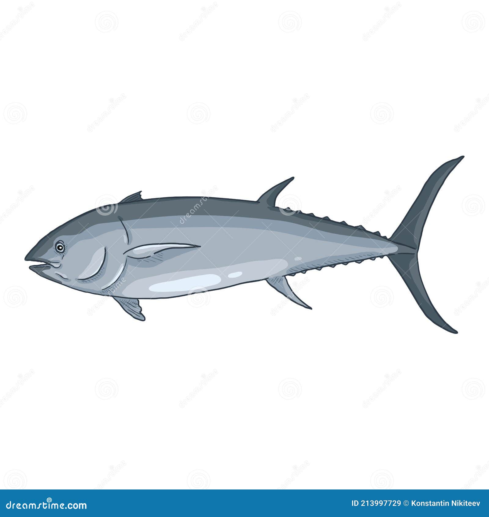 Cartoon Tuna Fish Vector Illustration Stock Vector - Illustration of ...