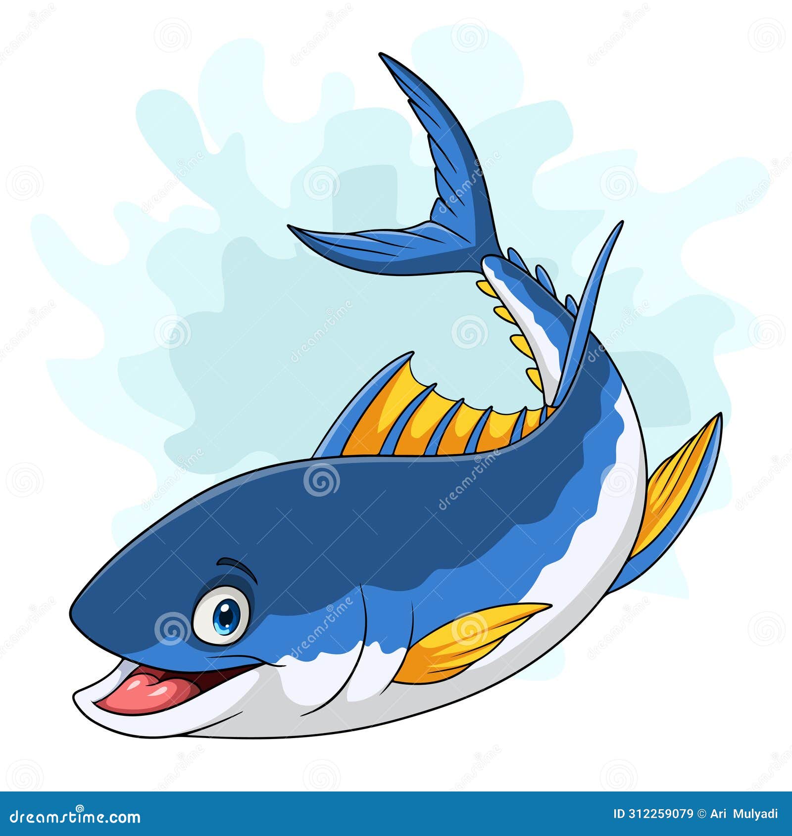 Cartoon Tuna Fish Vector Illustration For Animated Designs ...