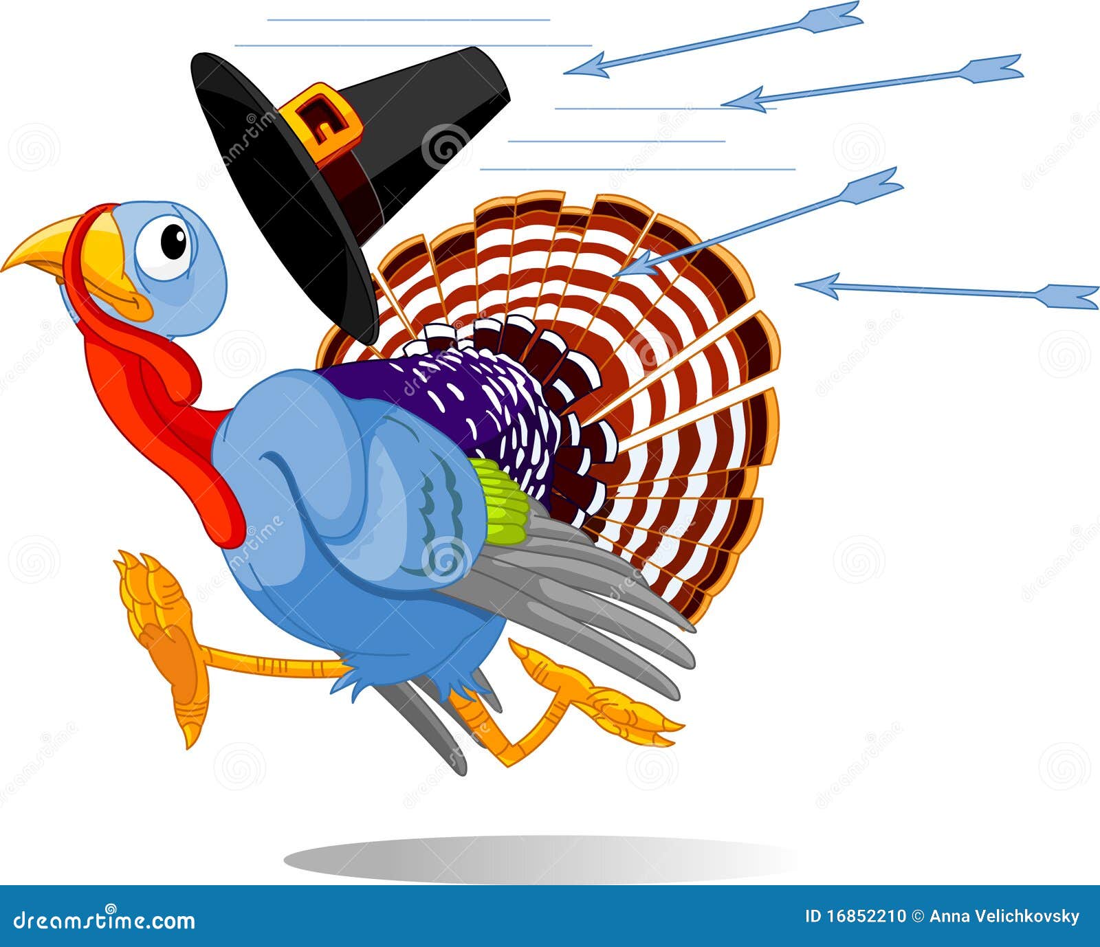 Cartoon Turkey Escapes from the Arrows Stock Vector - Illustration of ...