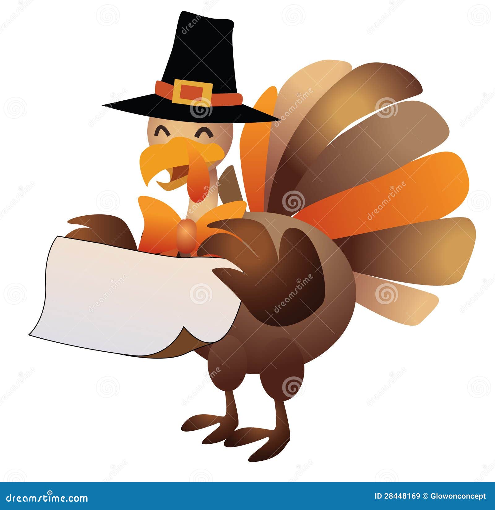 Cartoon Turkey with Message Space Stock Vector - Illustration of ...