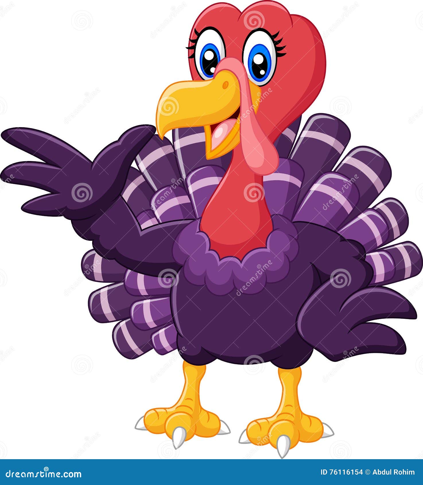 Cartoon turkey presenting stock vector. Illustration of cute - 76116154