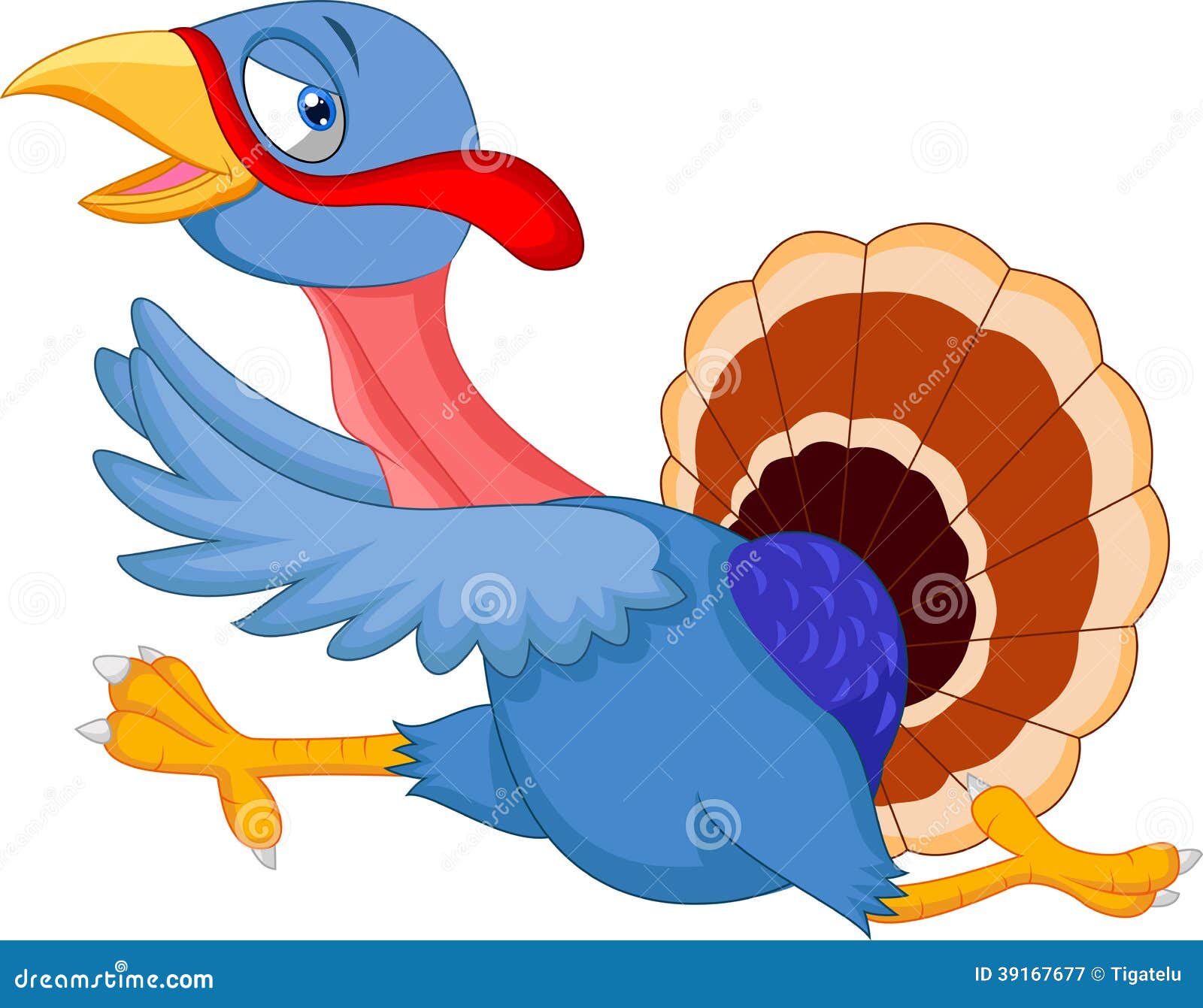 Cartoon turkey running stock vector. Illustration of holiday - 39167677
