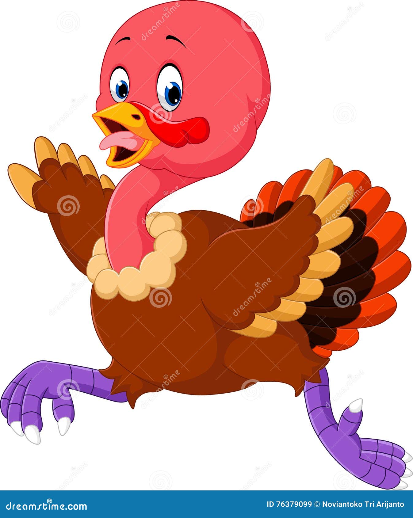 Cartoon turkey running stock vector. Illustration of animal - 76379099