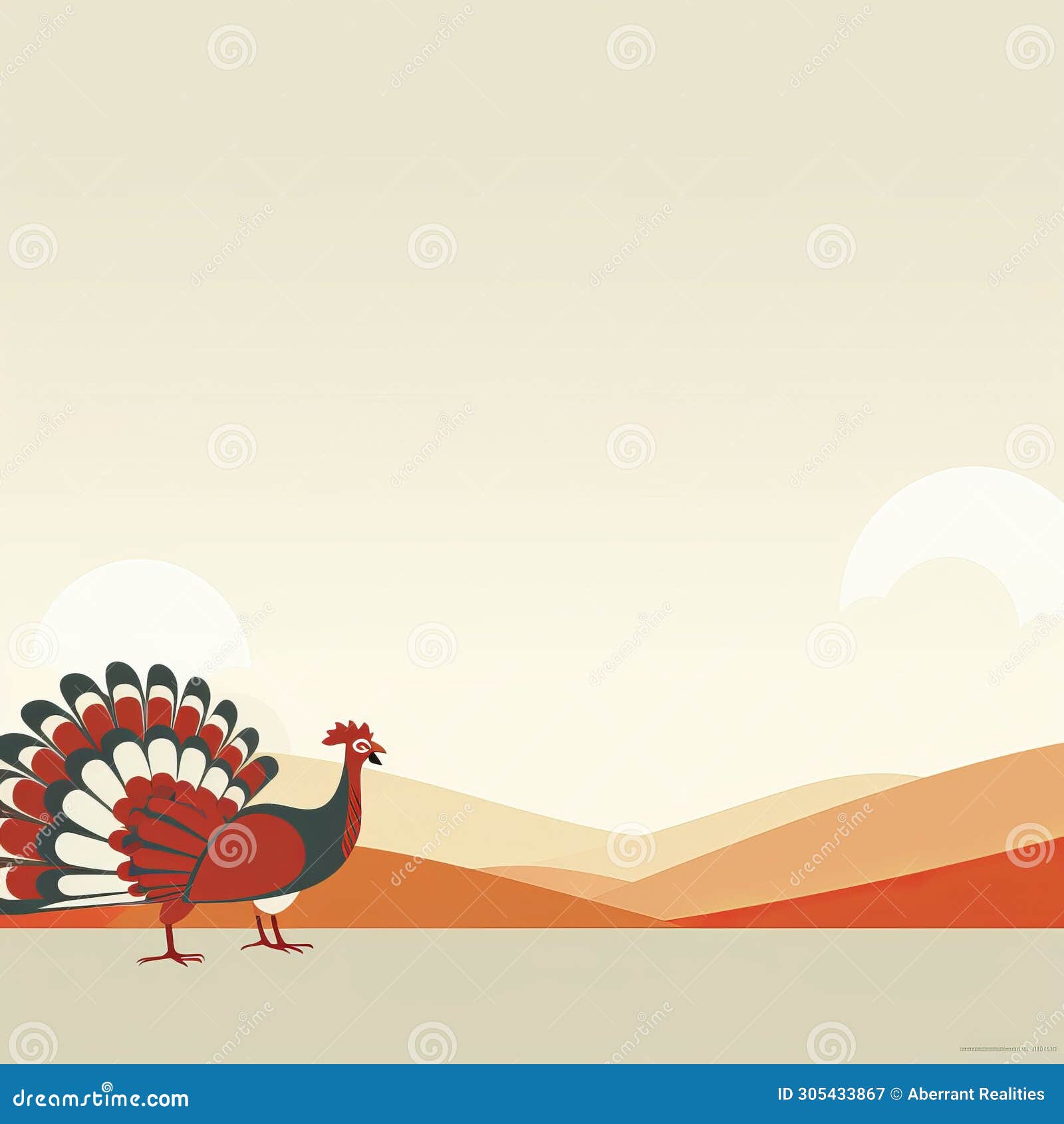 A Cartoon Turkey is Standing in the Middle of a Field Stock ...