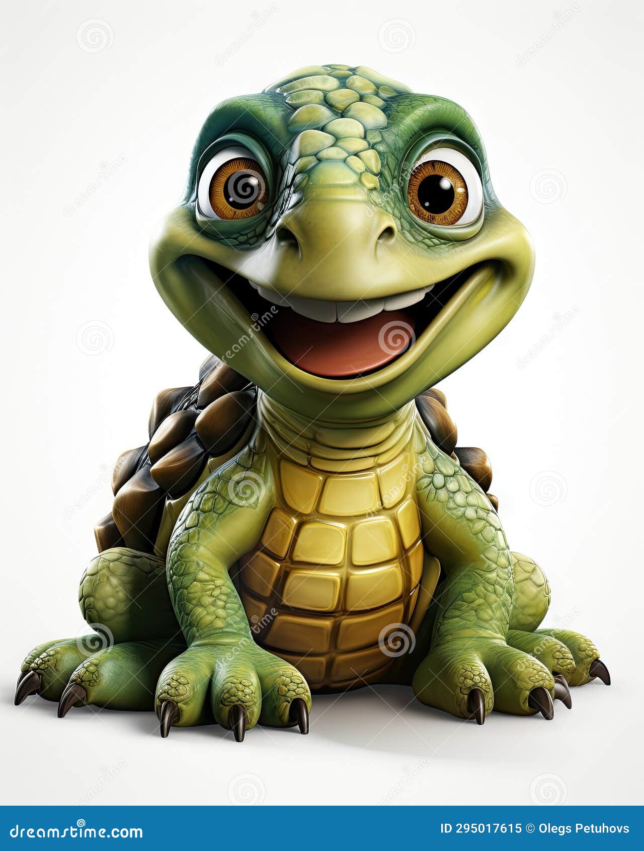 A Cartoon Turtle with Big Eyes and a Smile on Its Face. Generative Ai ...