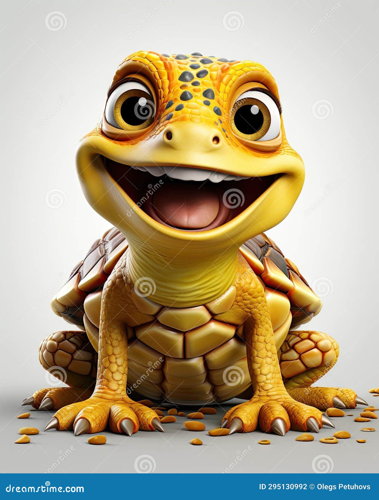 A Cartoon Turtle with Big Eyes and a Smile on Its Face. Generative Ai ...