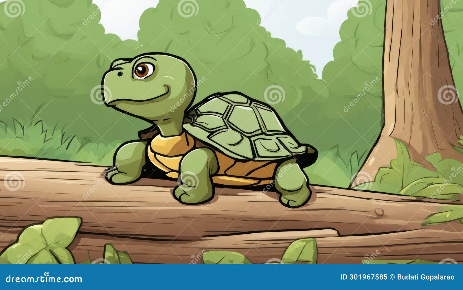 A Cartoon Turtle with a Big Smile Stock Illustration - Illustration of ...