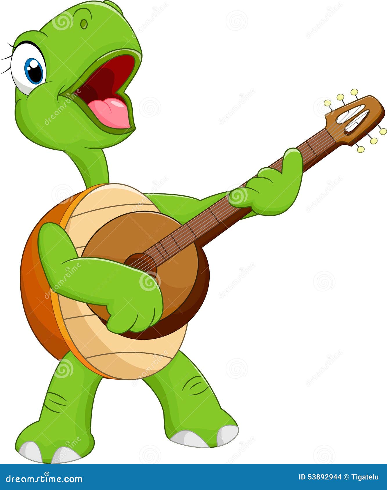 Cartoon Turtle Playing Guitar Stock Vector - Illustration of animal ...