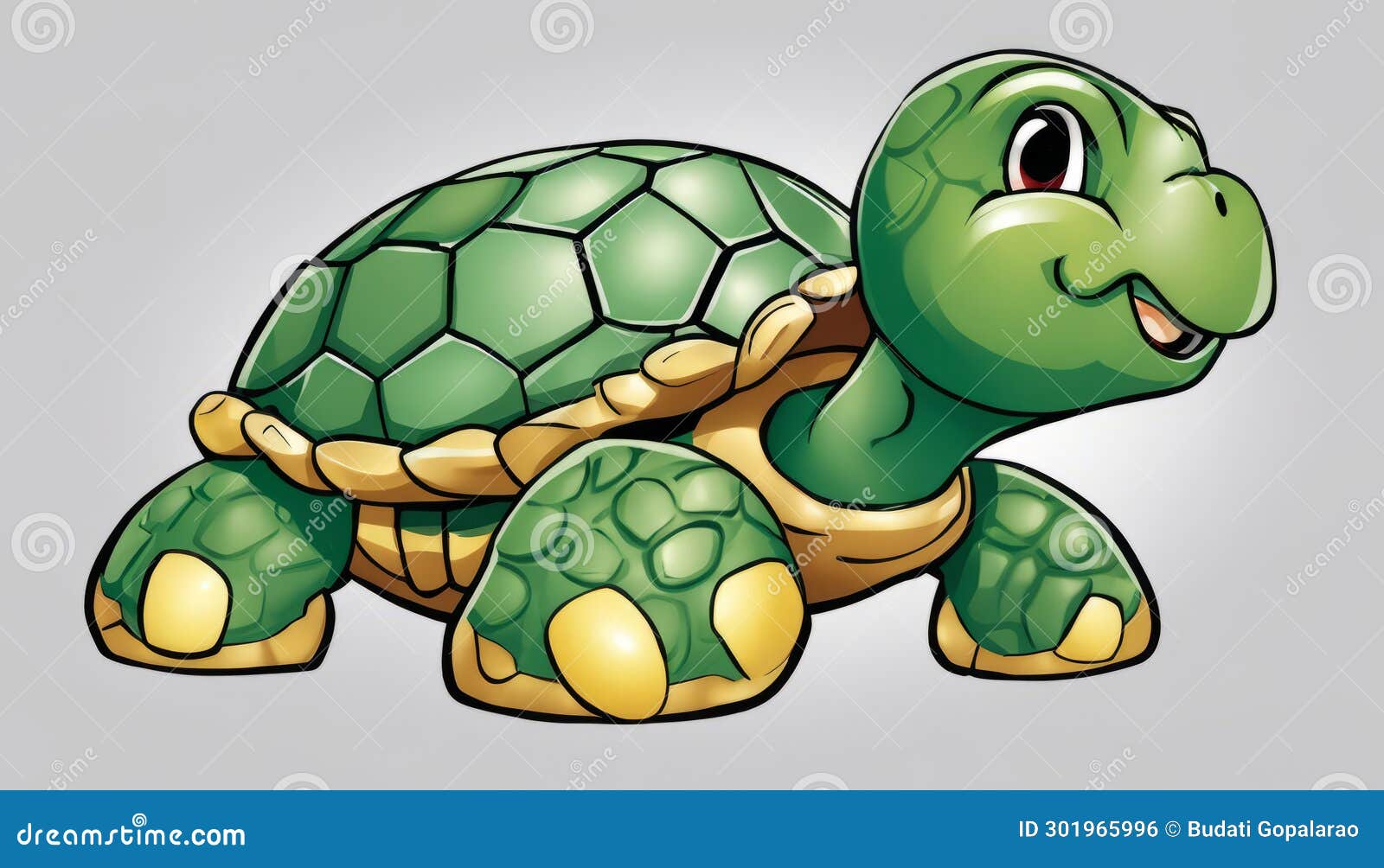 A Cartoon Turtle with a Smile on Its Face Stock Illustration ...