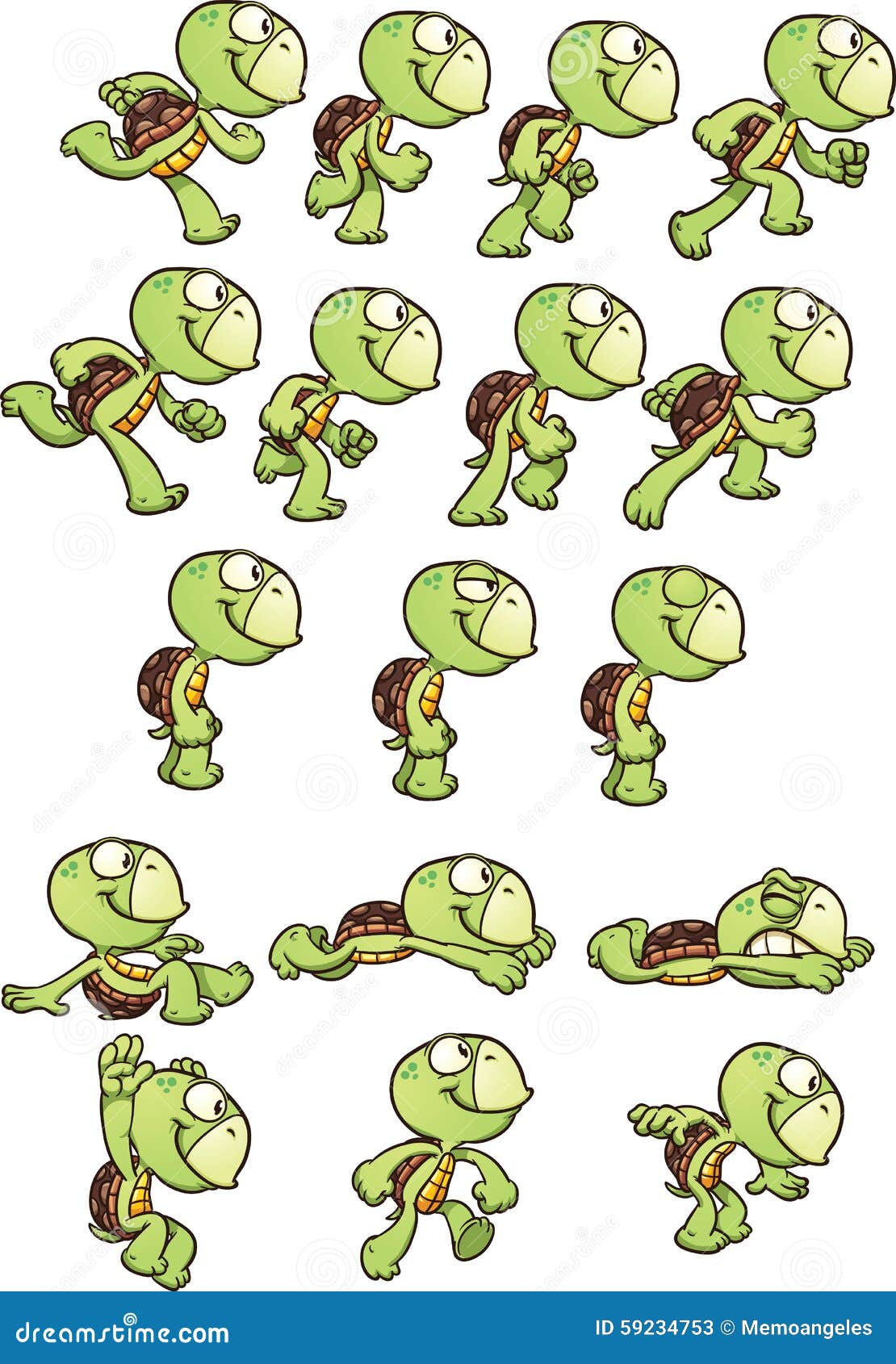Cartoon Turtle Stock Vector Illustration Of Simple Standing 59234753