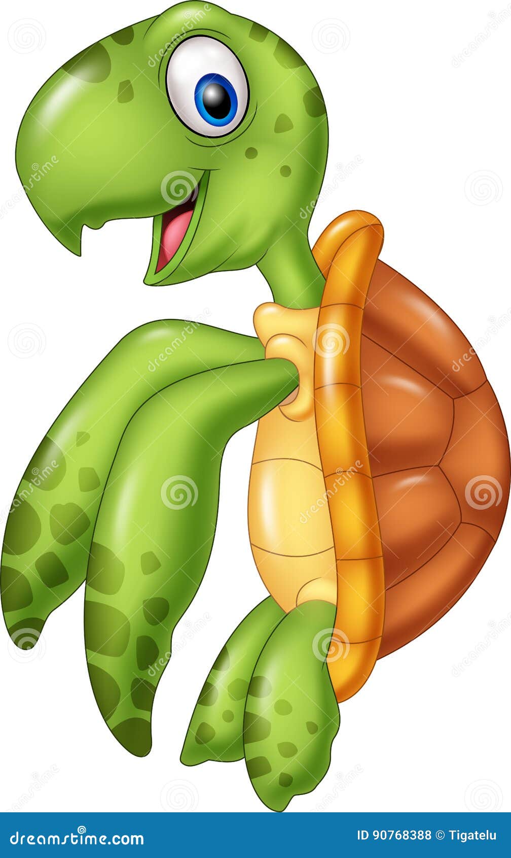 Cartoon turtle swimming stock vector. Illustration of looking - 90768388