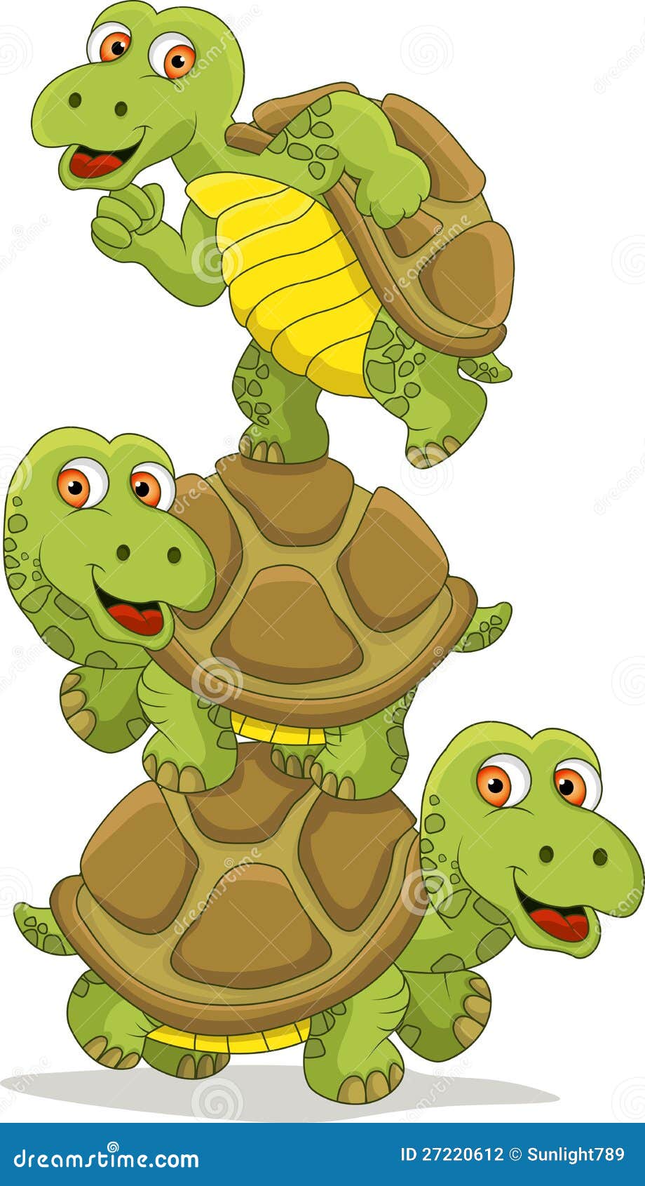 Cartoon Turtle Teamwork stock illustration. Illustration of ...