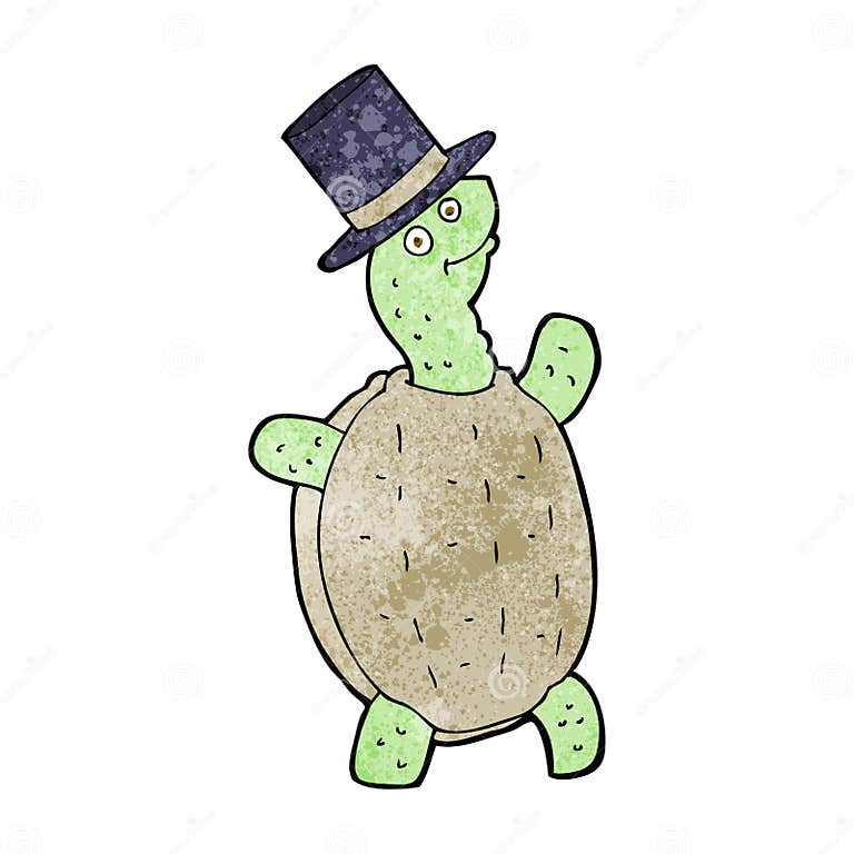 Cartoon turtle in top hat stock illustration. Illustration of design ...