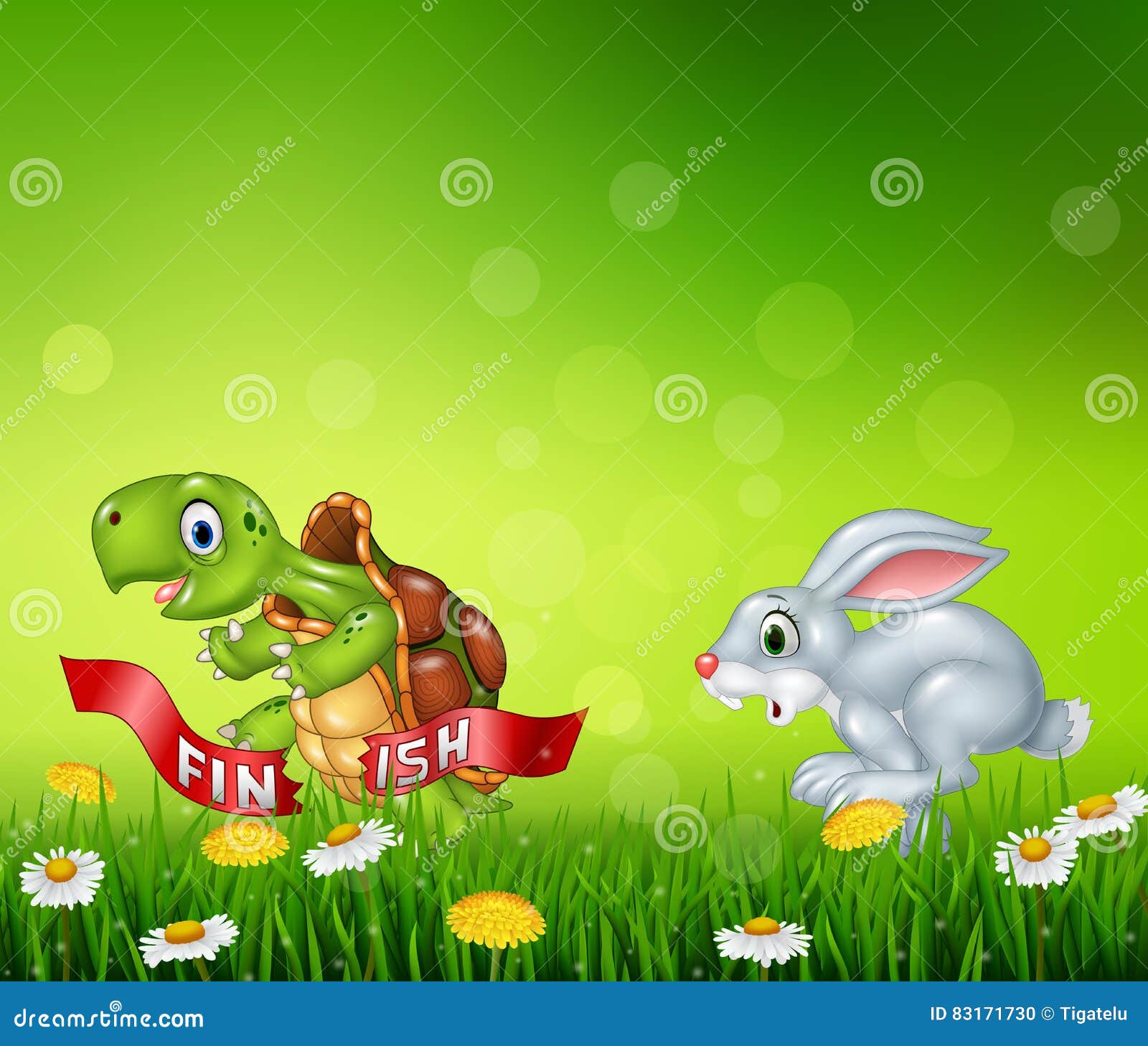 Rabbit And Turtle Clipart Girl
