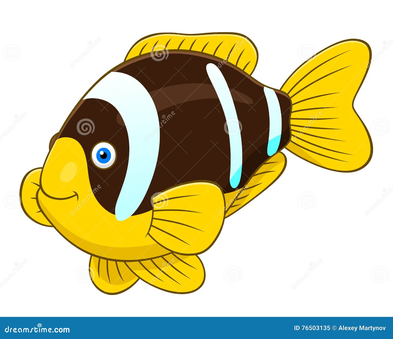 Cartoon Anemonefish. Clown Fish Nemo. Vector Illustration ...