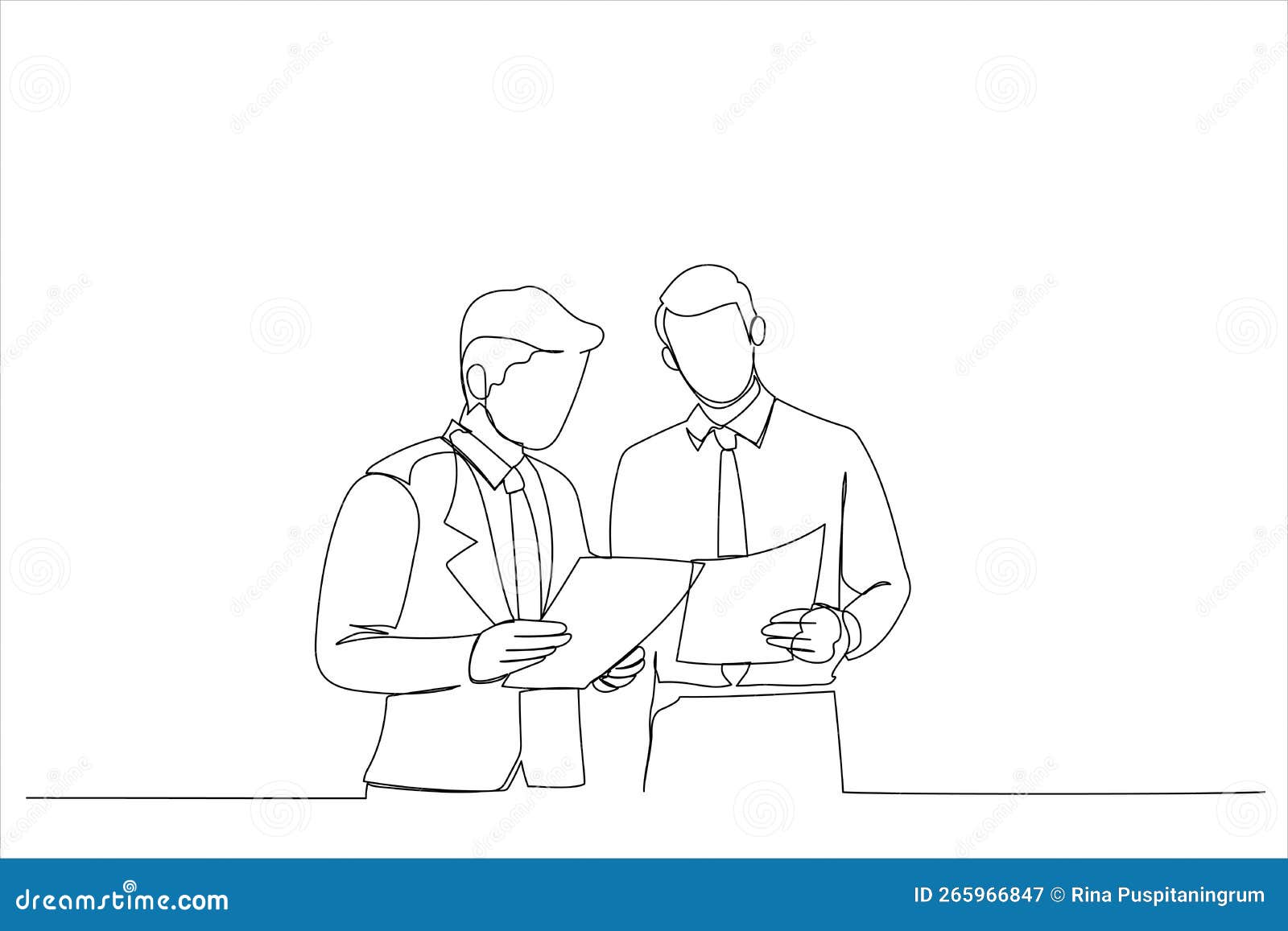 Cartoon of Two Businessmen Discussing Project. Continuous Line Art ... Cartoon of Two Businessmen Discussing Project. Continuous Line Art ...
