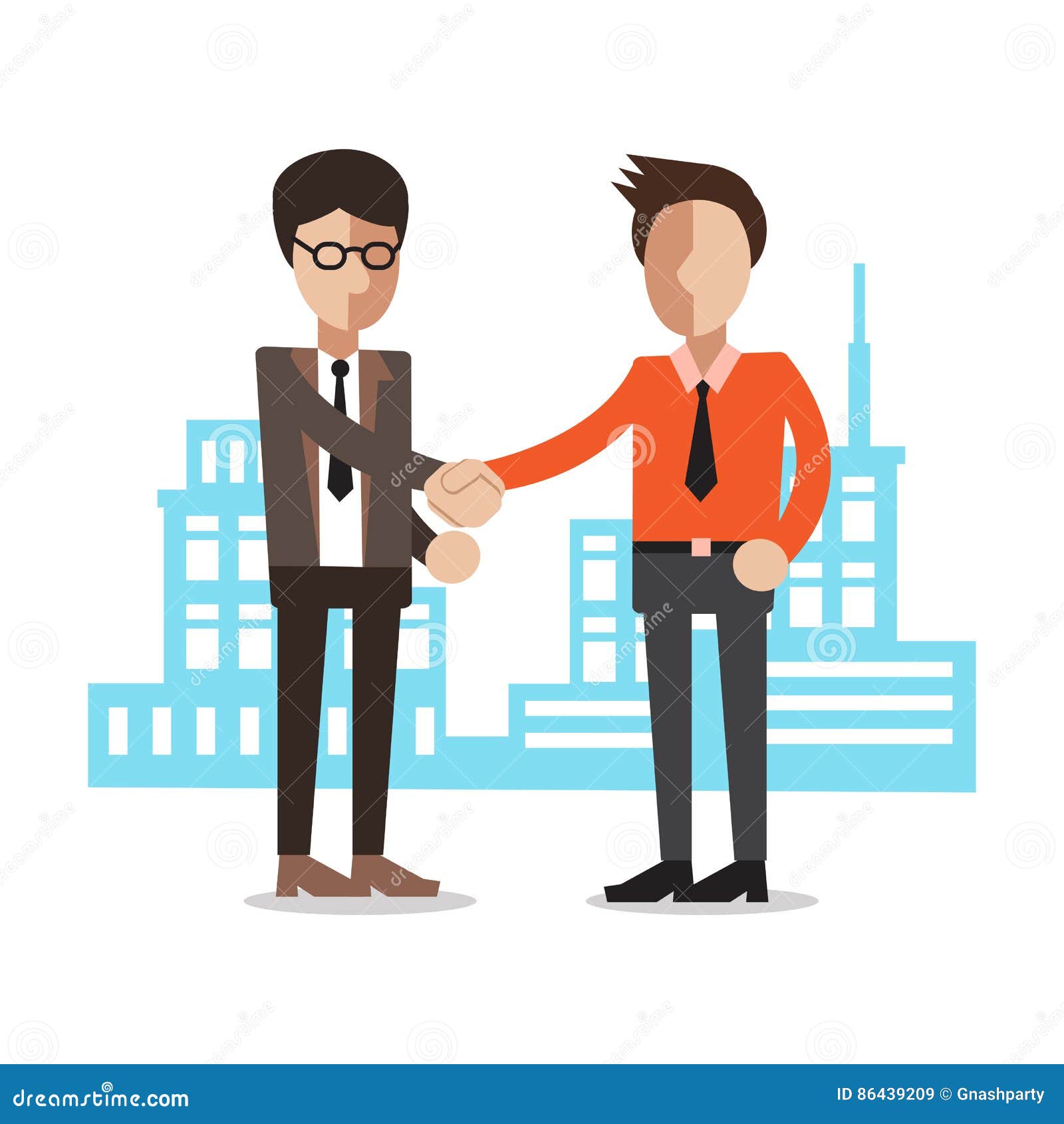 Cartoon Two Businessmen Shaking Hands Stock Vector - Illustration of ...