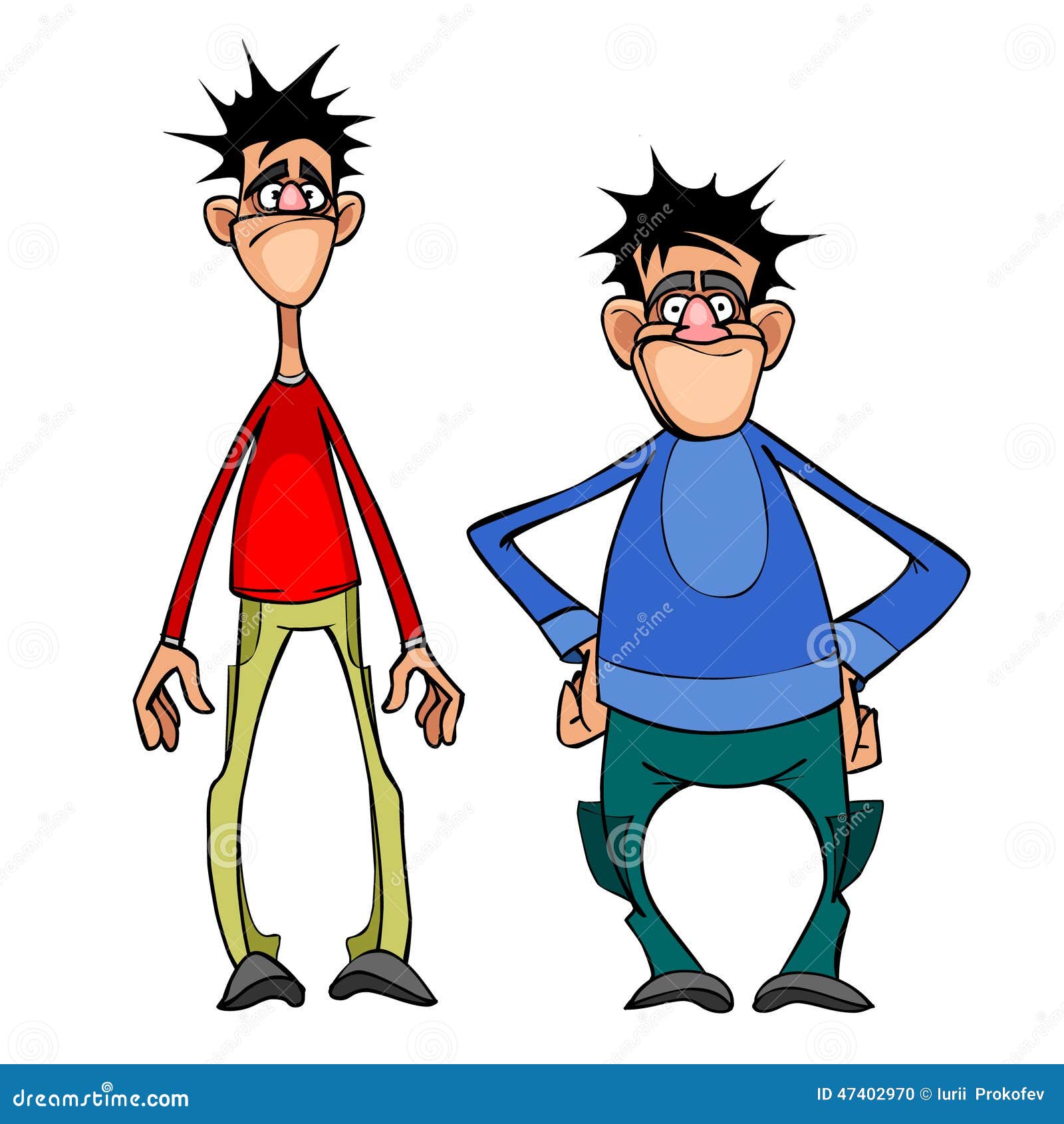 Cartoon Two Men, High and Below Stock Vector - Illustration of ...