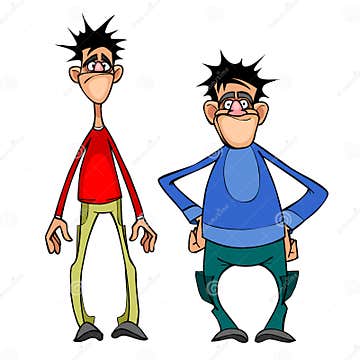 Cartoon Two Men, High and Below Stock Vector - Illustration of ...