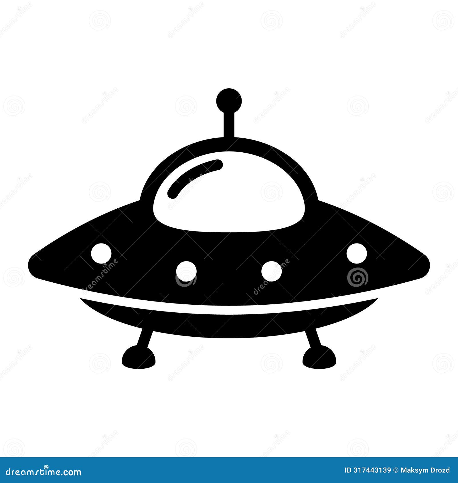 Cartoon UFO Icon, Alien Spaceship Icon. Stock Vector - Illustration of ...