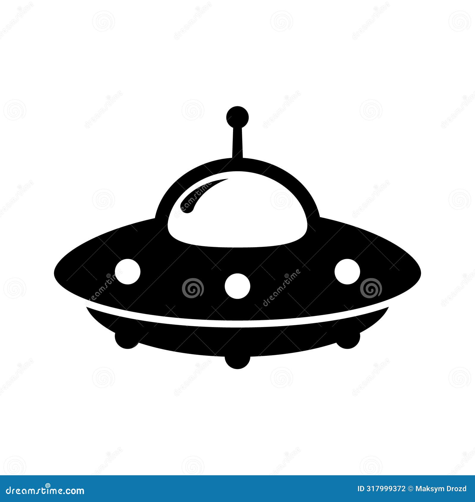 Cartoon UFO Icon, Alien Spaceship Icon. Stock Vector - Illustration of ...