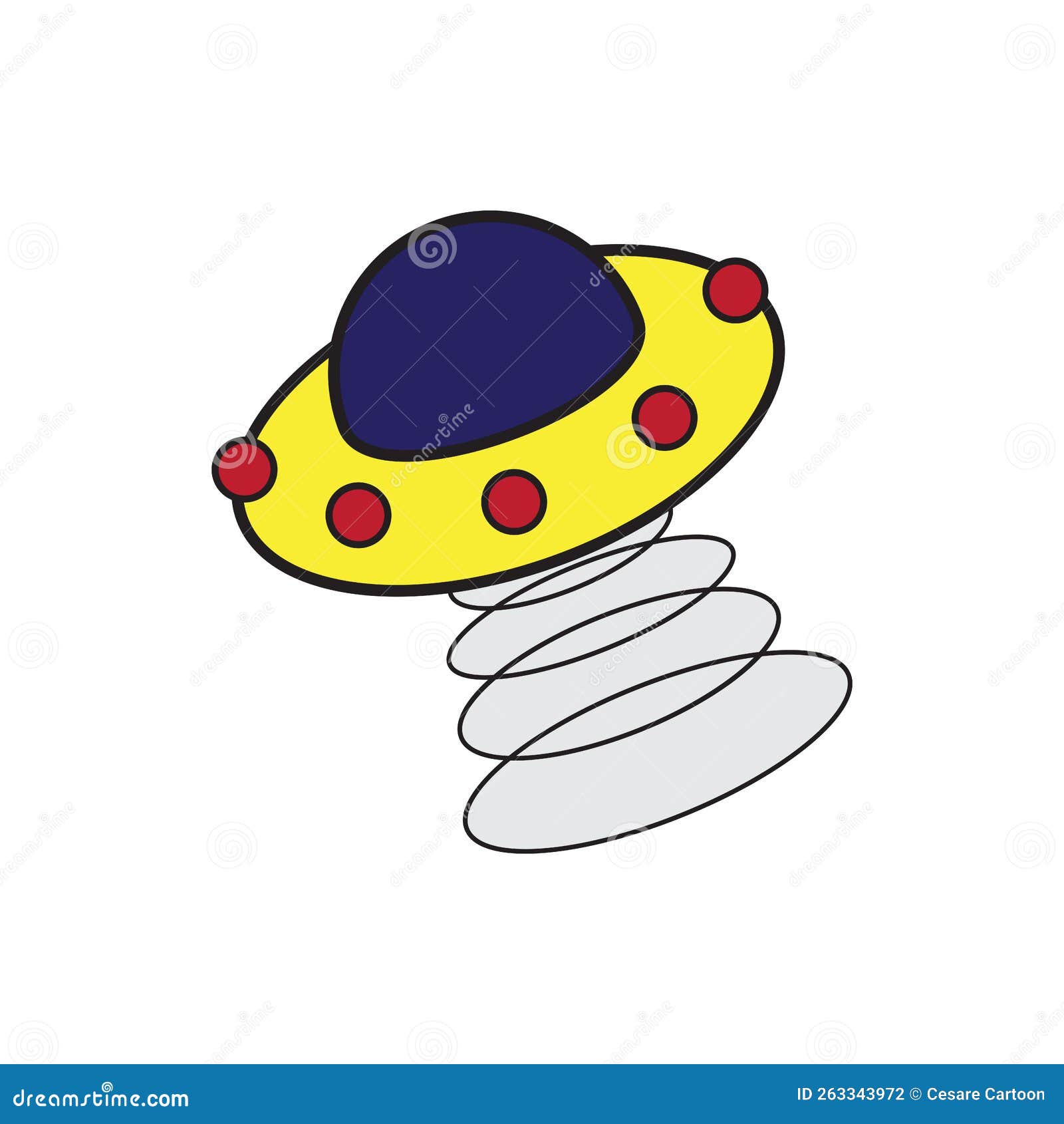Cartoon ufo stock vector. Illustration of design, flat - 263343972