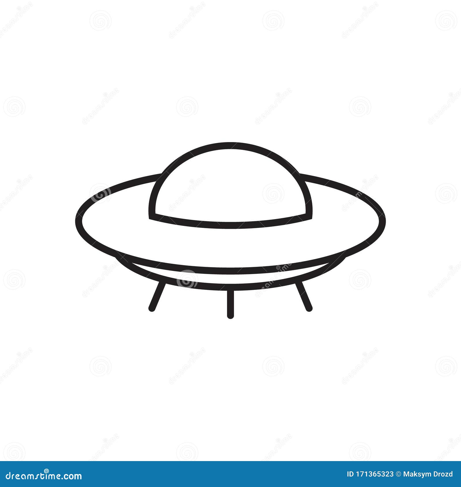 Cartoon UFO Icon, Vector Illustration on White Background Stock Vector ...