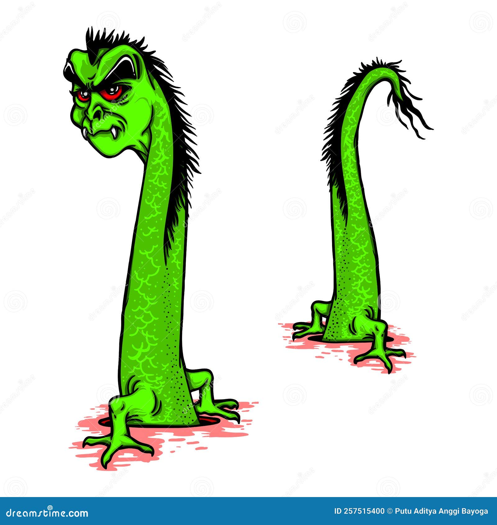 Cartoon ugly dragon stock vector. Illustration of animal - 257515400