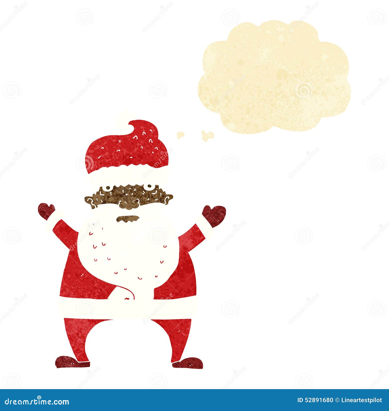 Cartoon Ugly Santa Claus with Thought Bubble Stock Illustration ...