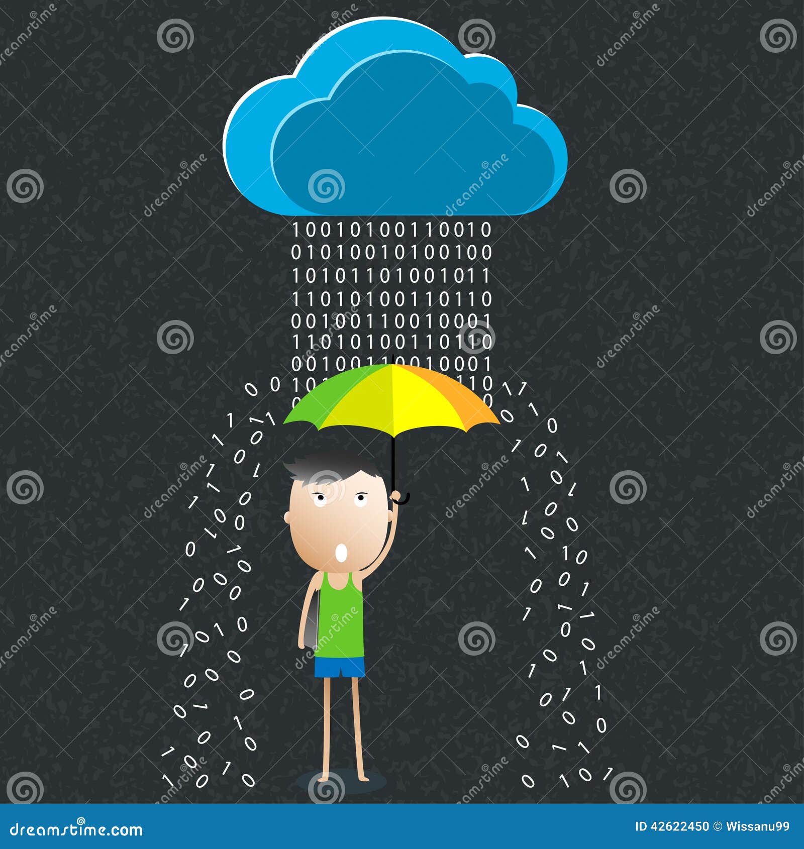 Cartoon Umbrella, the Concept of Data Protection Stock Vector ...