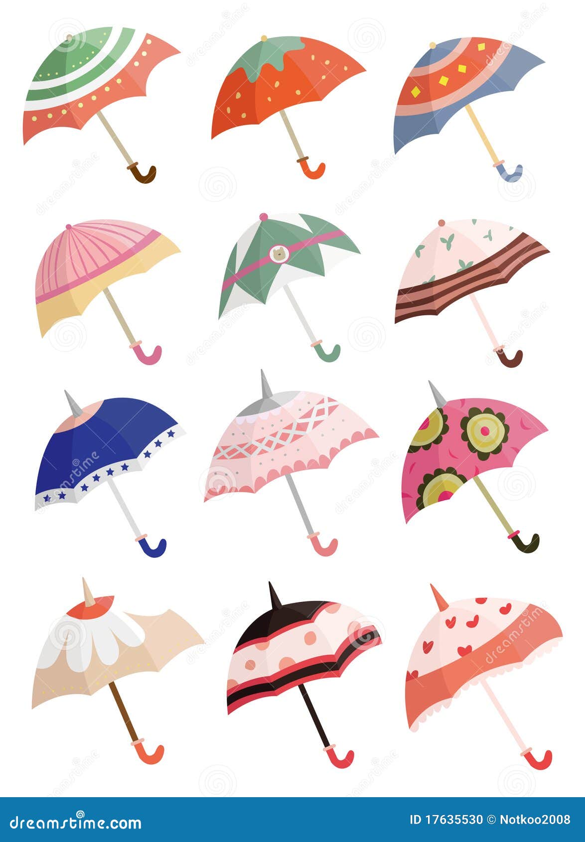Cartoon umbrella icon stock vector. Illustration of kids - 17635530