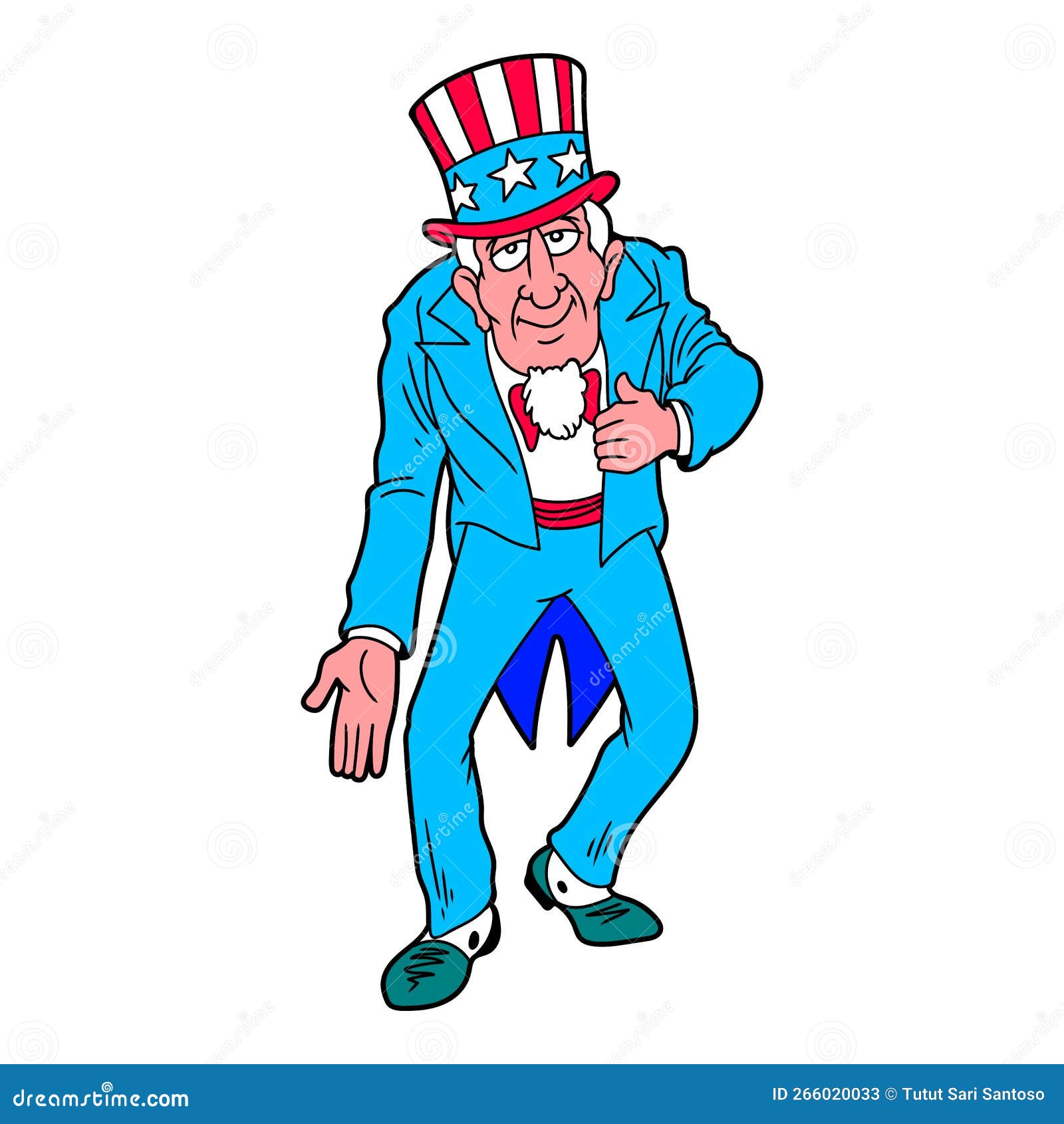 Cartoon uncle sam stock vector. Illustration of artwork - 266020033